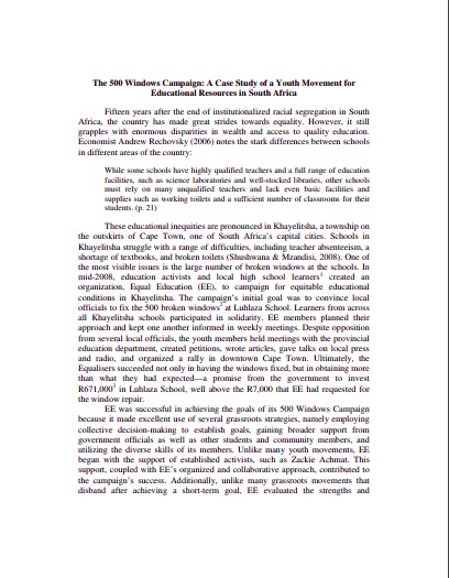 Academic Writing on Equal Education during Doron’s tenure - Doron Isaacs